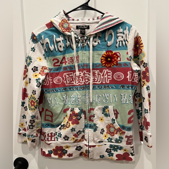 Lucky Brand | Shirts & Tops | Rare Y2k Lucky Brand Youth Shibuya Cat Zip Up Hoodie Japan Writing ...